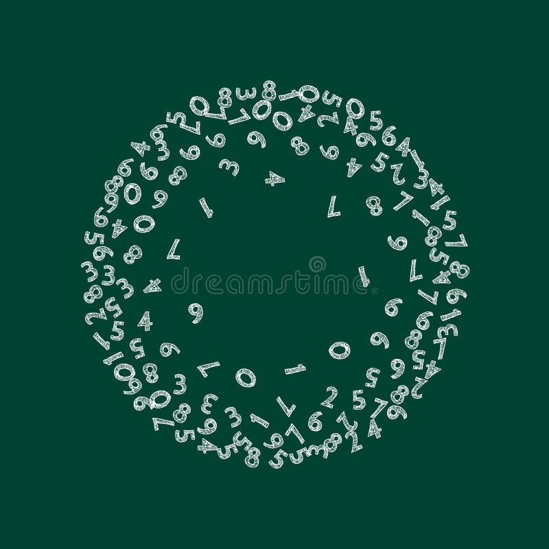 Falling Handdrawn Chalk Numbers. Math Stock Illustration - Illustration ...