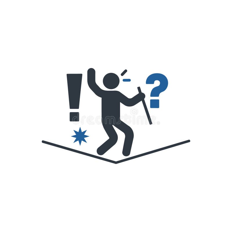 Falling Hazard Confusion Icon Stock Vector - Illustration of question ...