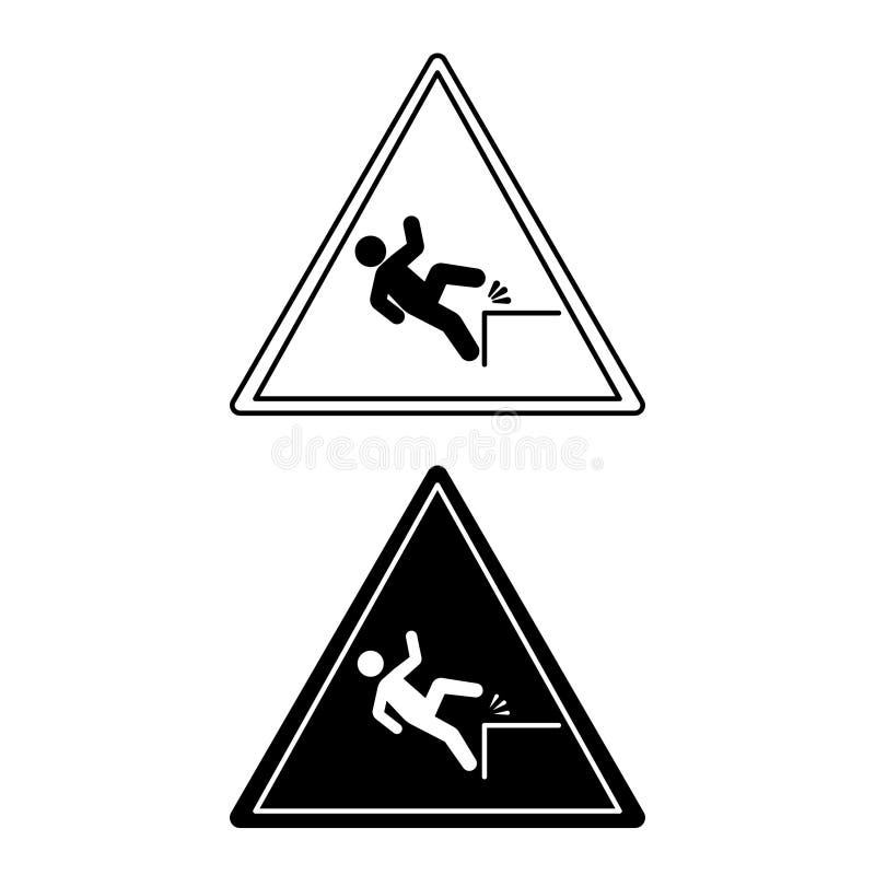 Falling Hazard Signs stock vector. Illustration of safety - 329510052