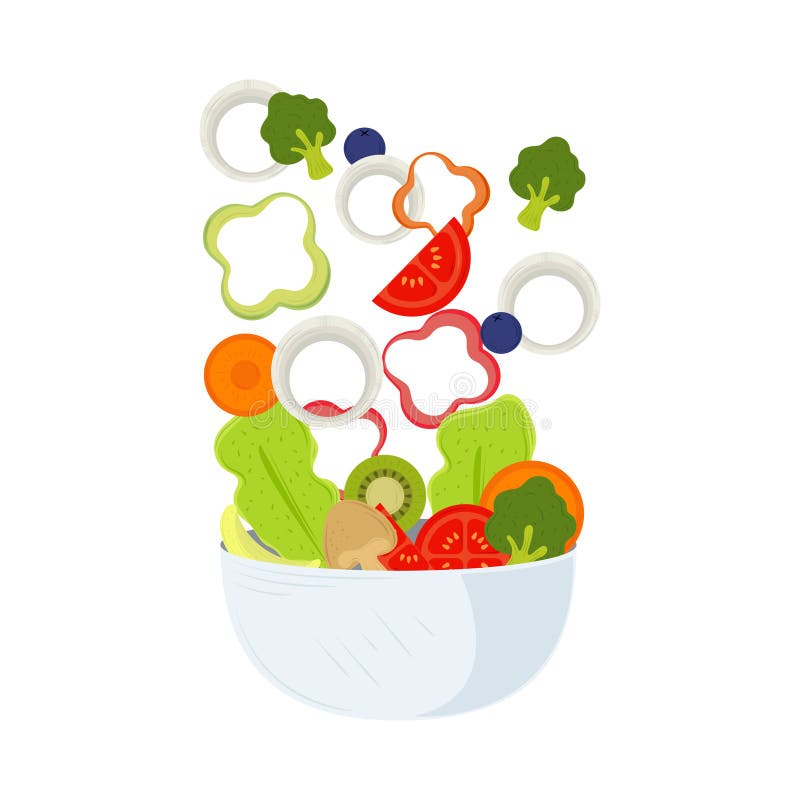 Falling healthy food stock vector. Illustration of diet - 249261399