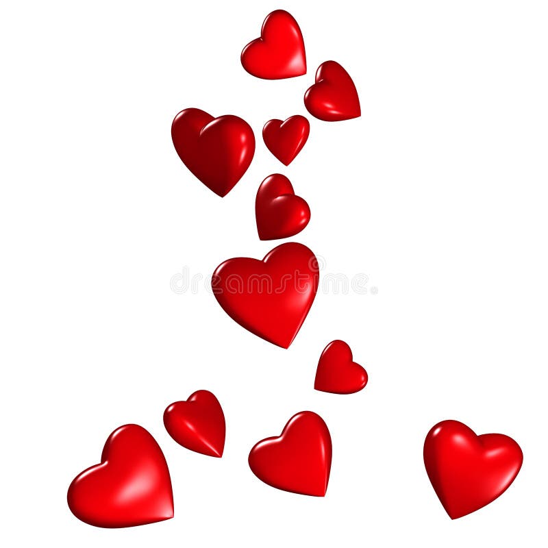 Falling Hearts stock illustration. Illustration of rain - 12945579