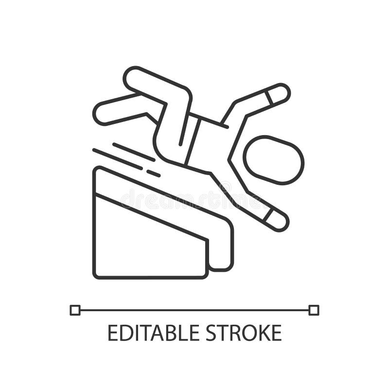 Falling from Height Linear Icon Stock Vector - Illustration of break ...