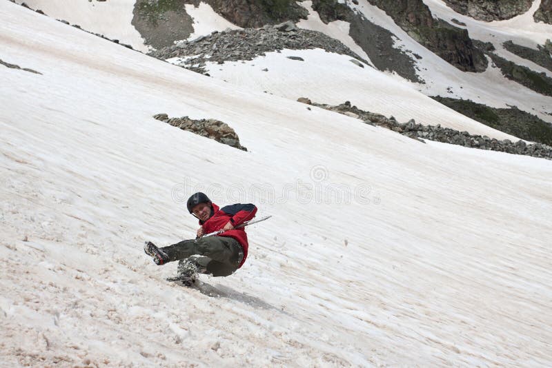 Falling hiker. stock photo. Image of freeze, active, glacier - 15822248