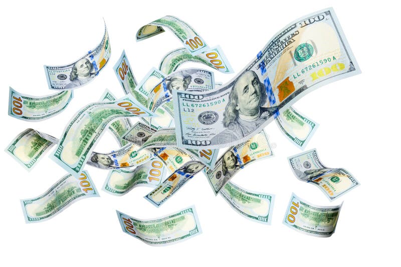 Falling dollar bills stock illustration. Illustration of currency ...