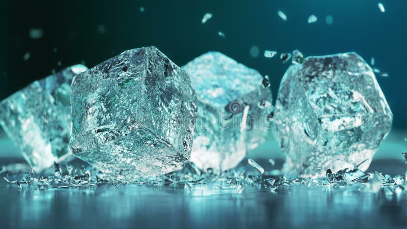 Exploding ice cubes in 4K stock footage. Video of closeup - 187199734