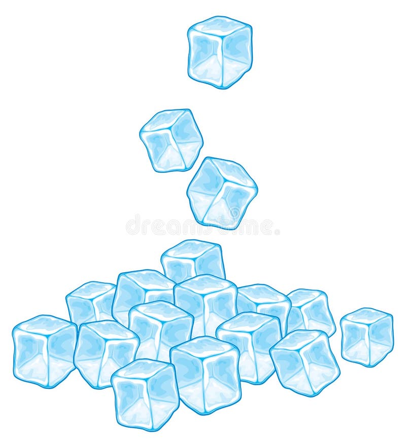 Falling ice cubes vector stock vector. Illustration of chill - 207569927