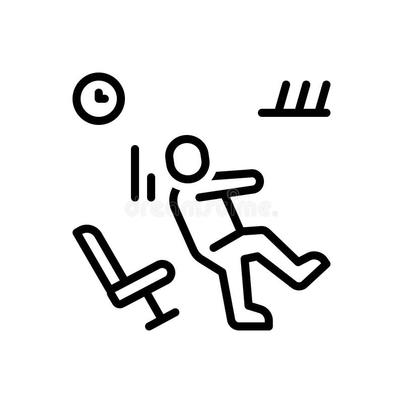 Falling Person Silhouette Pictogram. Vector Illustration. Stock Image ...