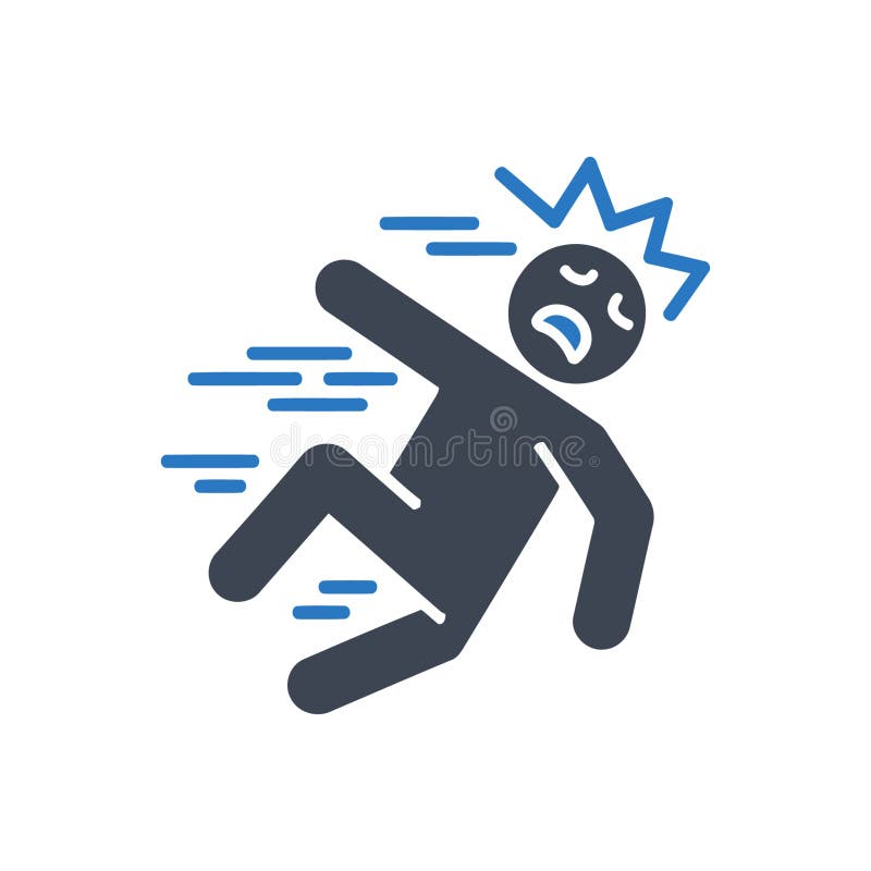 Falling Injury Impact Icon stock vector. Illustration of danger - 376290787