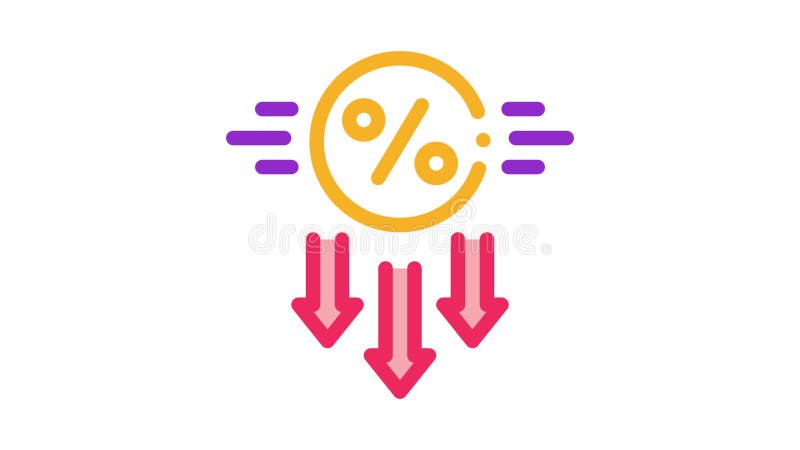 Falling Interest Down Icon Animation Stock Video - Video of store ...