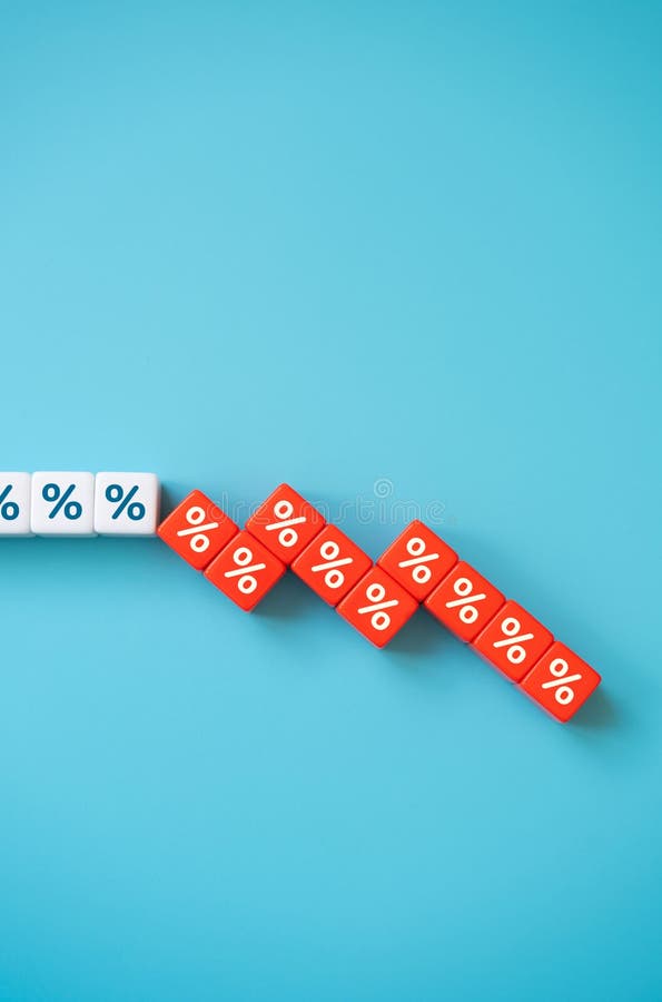 Falling Interest Rates. Harbinger of Crisis Stock Photo - Image of ...