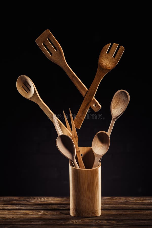 Falling kitchen utensils stock photo. Image of falling - 120653036