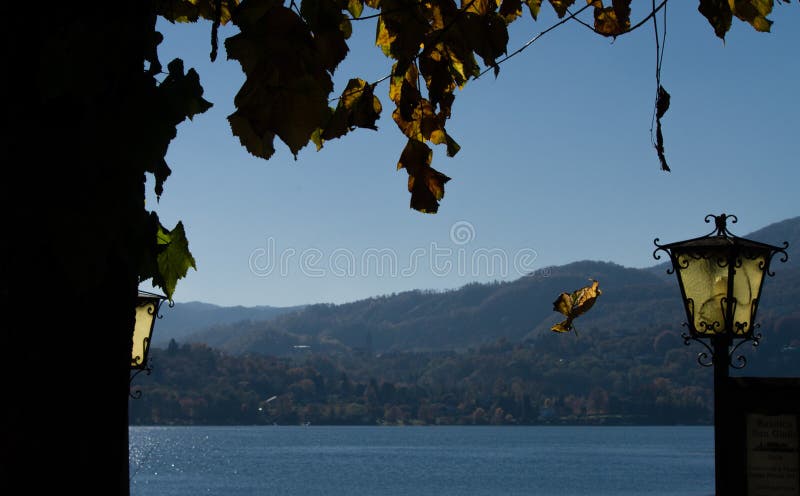 Falling Leaf Over the Orta Lake Stock Image - Image of bokeh, early ...