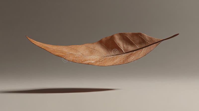 Falling Leaf: a Solitary Leaf Falling Against a Plain Background. Stock ...