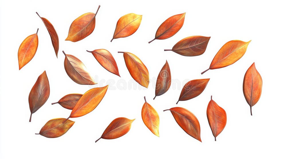 Falling Leaves in Isolation, Rendered in 3D with a Transparent ...