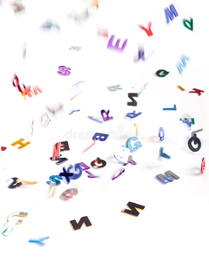Falling letters stock photo. Image of typeset, blur, shapes - 18590732