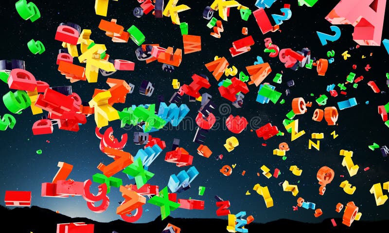 Falling letters stock illustration. Illustration of school - 38271131