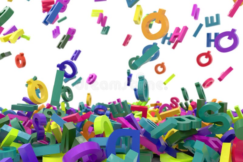 Falling letters alphabet stock illustration. Illustration of drawn ...