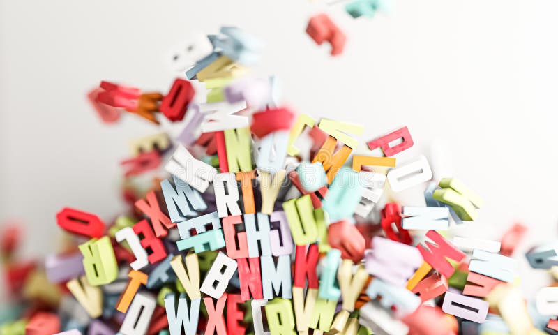 Falling Letters Isolated on White Background Stock Illustration ...