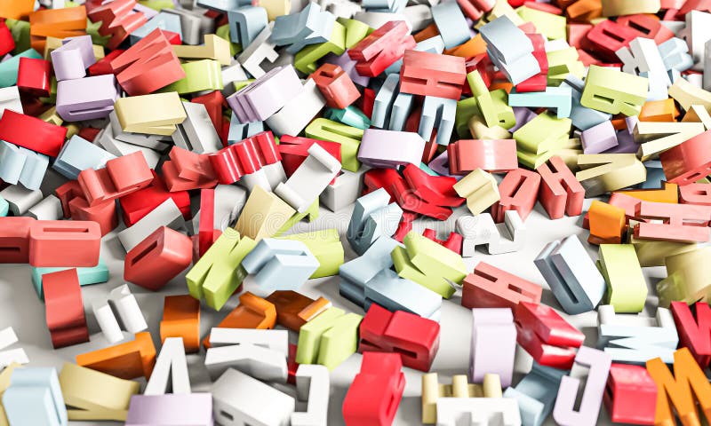 Falling Letters Isolated on White Background Stock Illustration ...