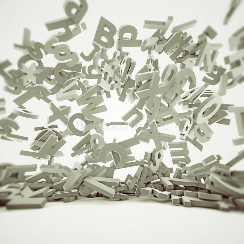 Falling letters stock photo. Image of typeset, blur, shapes - 18590732