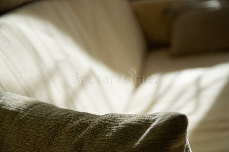 Falling Light and Shadow on Sofa, Bedroom Background Stock Image ...