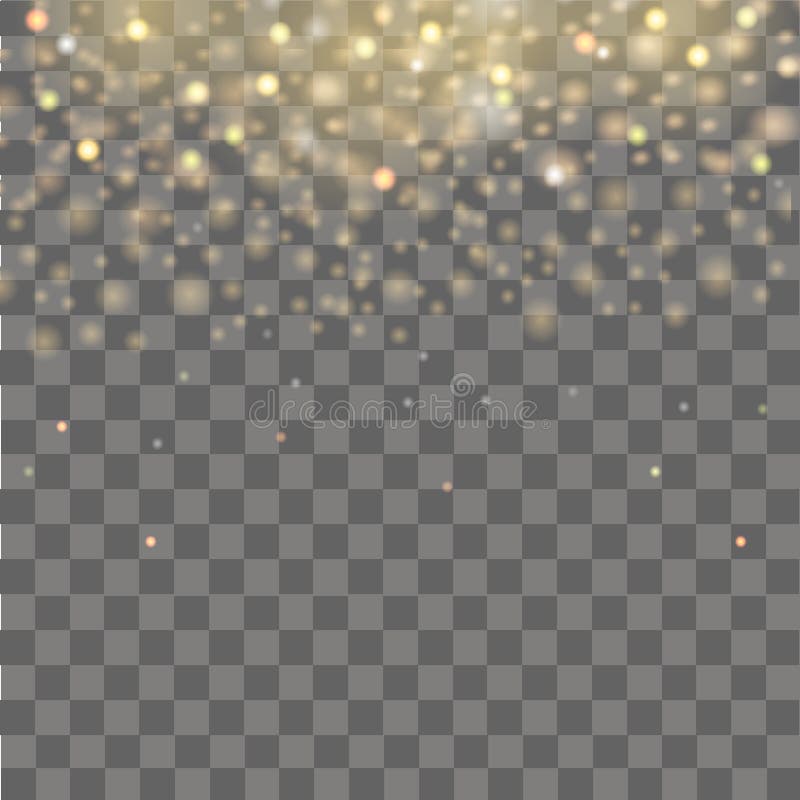 Falling Glitter Particles on Transparent Background. Vector ...