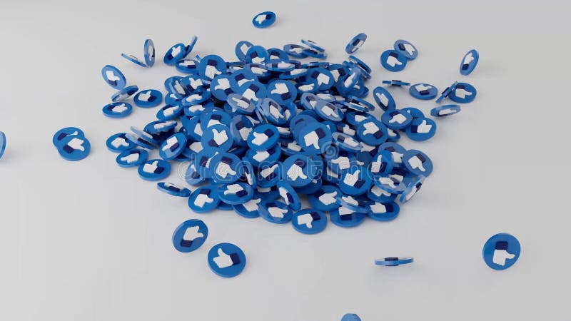 Social Media Icons Fly Over City Downtown Showing People Engagement ...