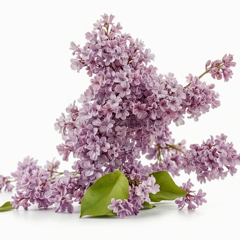 Falling Lilac Flower Isolated on White Background Stock Illustration ...