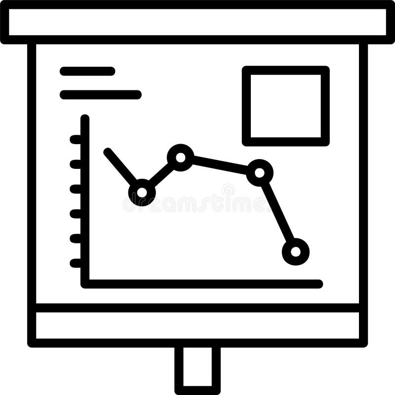 Declining Line Graph Modern Outline Style Icon Design Stock ...