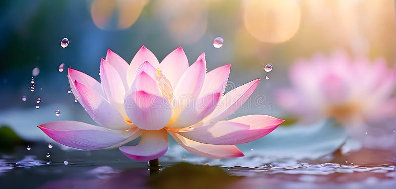 Falling Lotus Petals that Dissolve As they Touch the Ground Stock ...