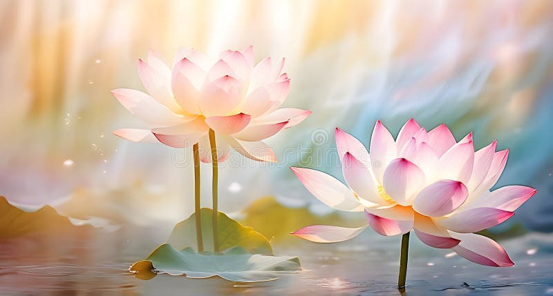 Falling Lotus Petals that Dissolve As they Touch the Ground Stock ...