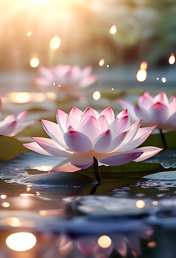 Falling Lotus Petals that Dissolve As they Touch the Ground Stock ...