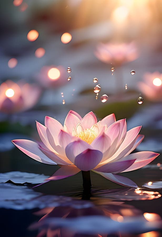 Falling Lotus Petals that Dissolve As they Touch the Ground Stock ...