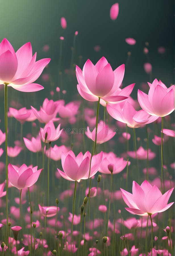 Falling Lotus Petals that Dissolve As they Touch the Ground Stock ...