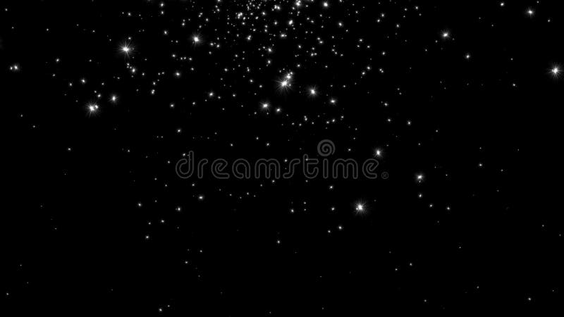 Falling Magical Star Particles on Black Background Motion Graphic ...