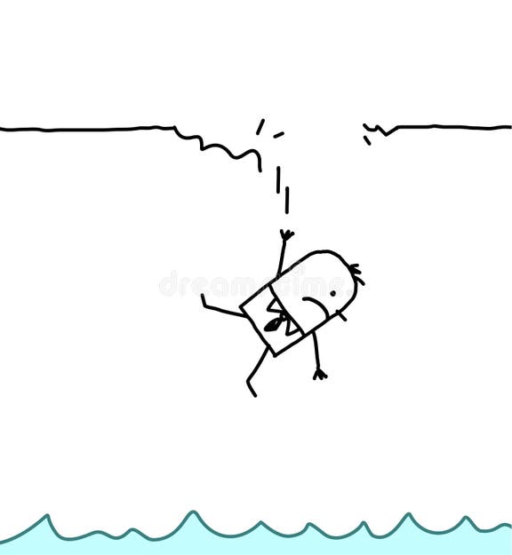 Falling man stock vector. Illustration of draw, line - 14858720