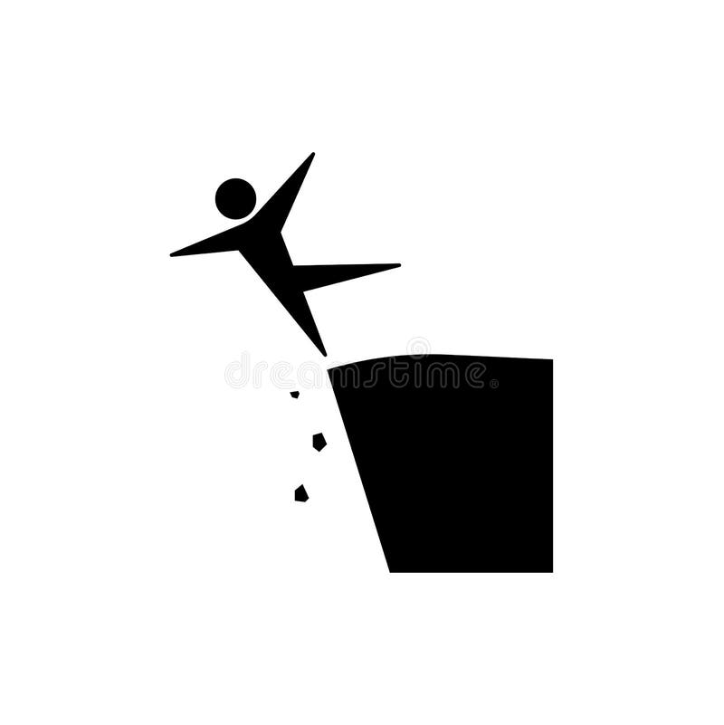 Falling Man from Cliff Icon Vector Isolated on White Stock Vector ...