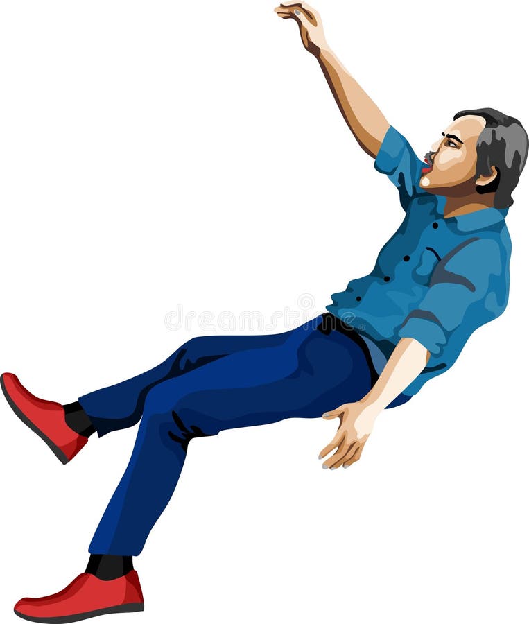 Falling Man Down Action People Vector Stock Vector - Illustration of ...