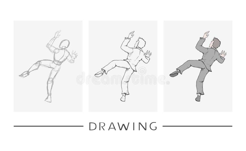 Falling man illustration stock vector. Illustration of fantastic ...