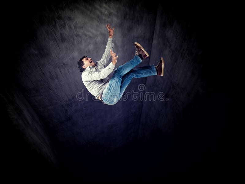 Falling man stock image. Image of fear, afraid, scary - 47549431