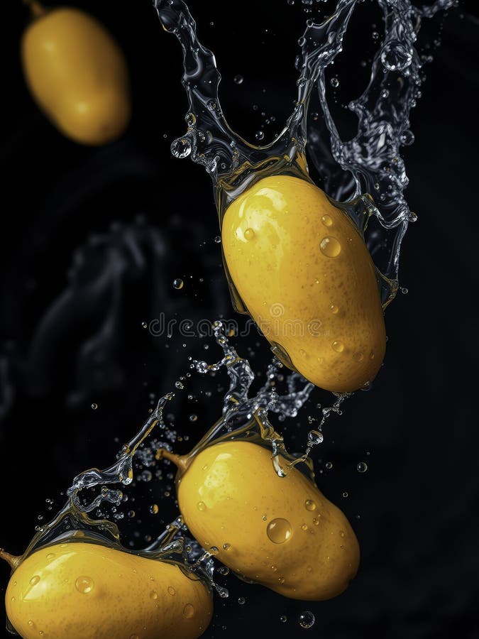Falling Mangos into Deep Water Creating Intricate Splash Effects with ...