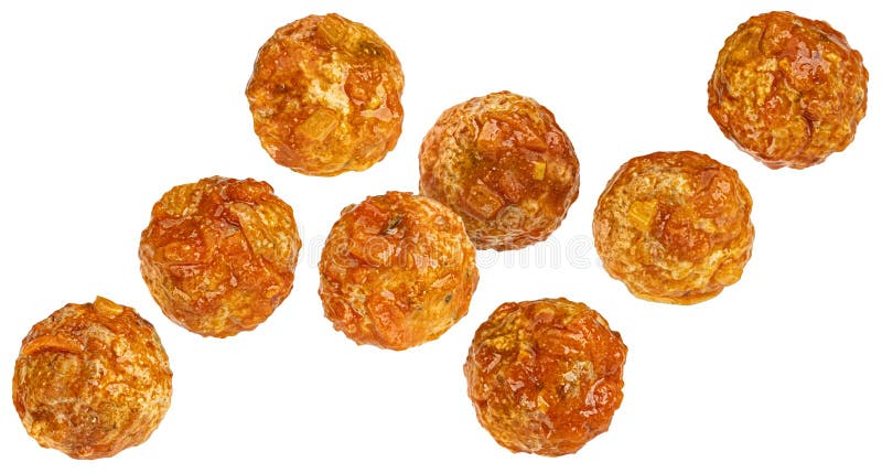 Falling Meatballs Isolated White Background Clipping Path Stock Photos ...