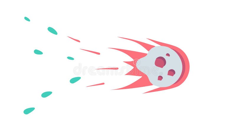 Falling Meteor Asteroid Icon Flat Design Space. Vector Design ...