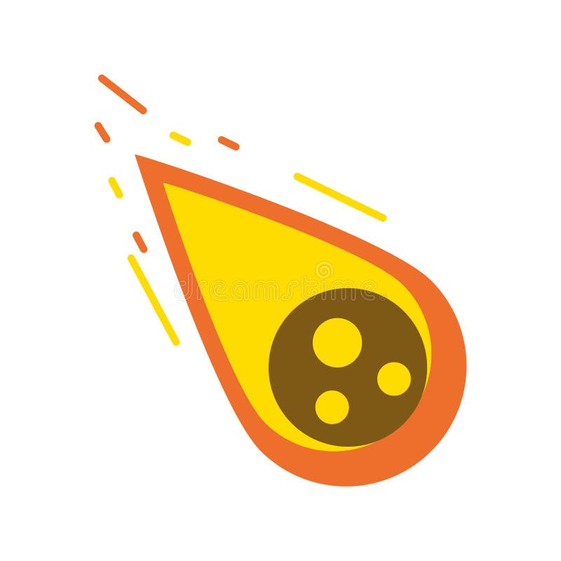 Falling Meteor in Fire Symbol Isolated Stock Vector - Illustration of ...