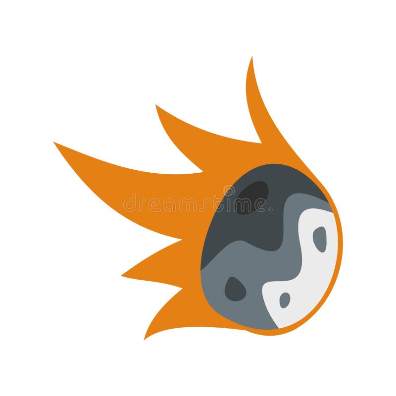Falling Meteor with Long Tail Icon, Simple Style Stock Vector ...
