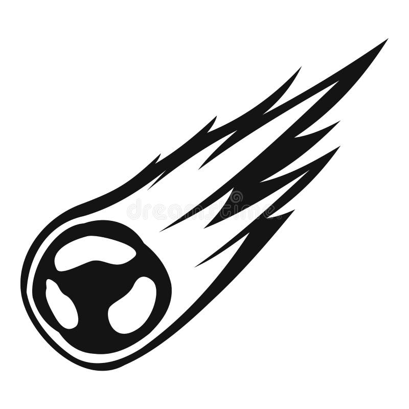 Falling Meteor with Long Tail Icon, Simple Style Stock Vector ...