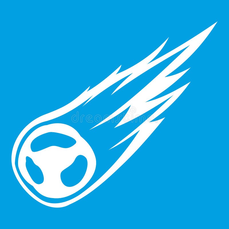 Falling Meteor with Long Tail Icon White Stock Vector - Illustration of ...