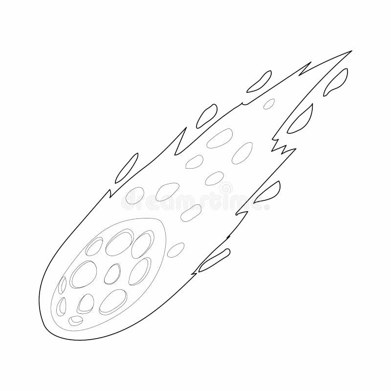 Flame Meteorite Icon, Cartoon Style Stock Vector - Illustration of ...