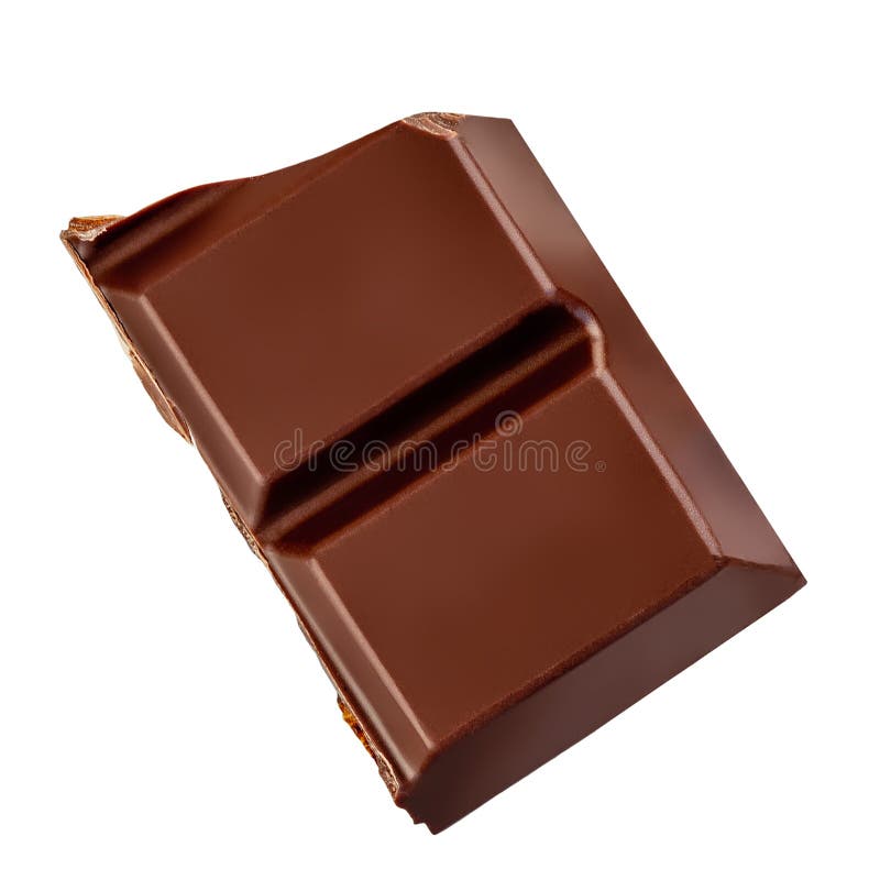 Falling Milk Chocolate Bar Pieces Isolated on White. Dark Chocolate ...