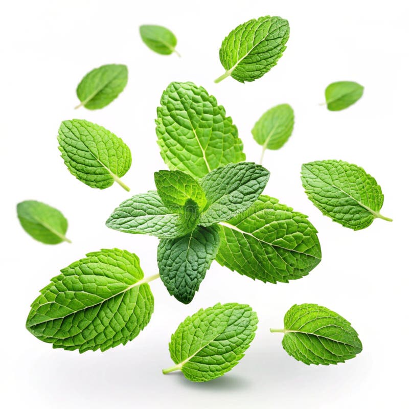 Falling mint leaves stock illustration. Illustration of texture - 361160256